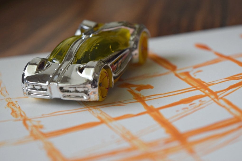 Painting with Hot Wheels Cars - This Little Home of Mine