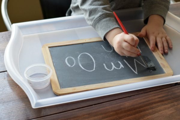 Tracing Letters with Water - This Little Home of Mine