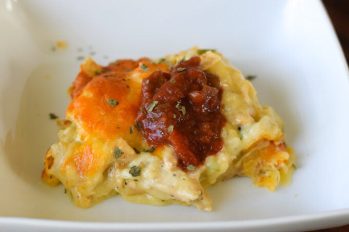 Creamy Chicken Tortilla Chip Casserole - This Little Home of Mine