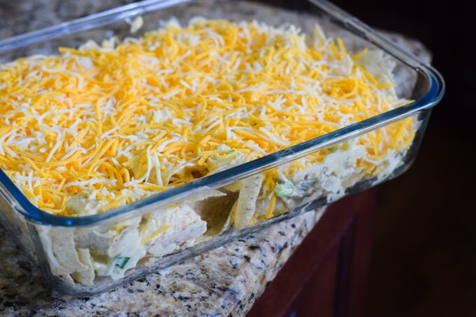Creamy Chicken Tortilla Chip Casserole - This Little Home of Mine